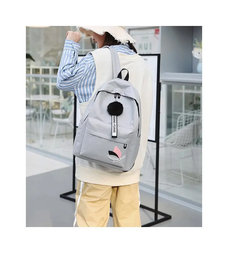 Fashion Leaf Backpack Junior High School Student School Bags Korean ...