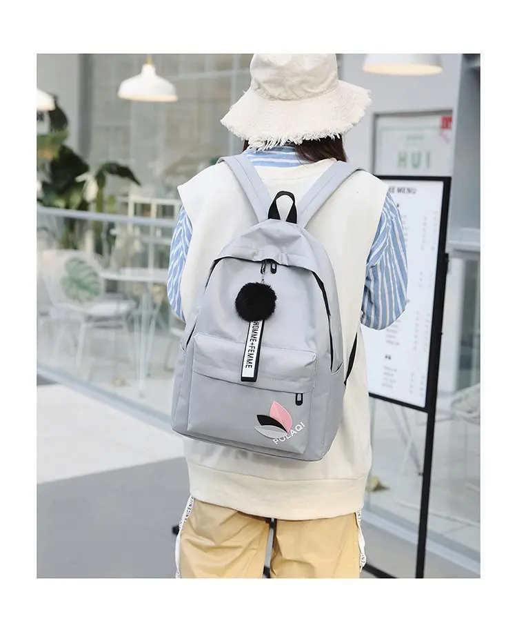 Fashion Leaf Backpack Junior High School Student School Bags Korean ...