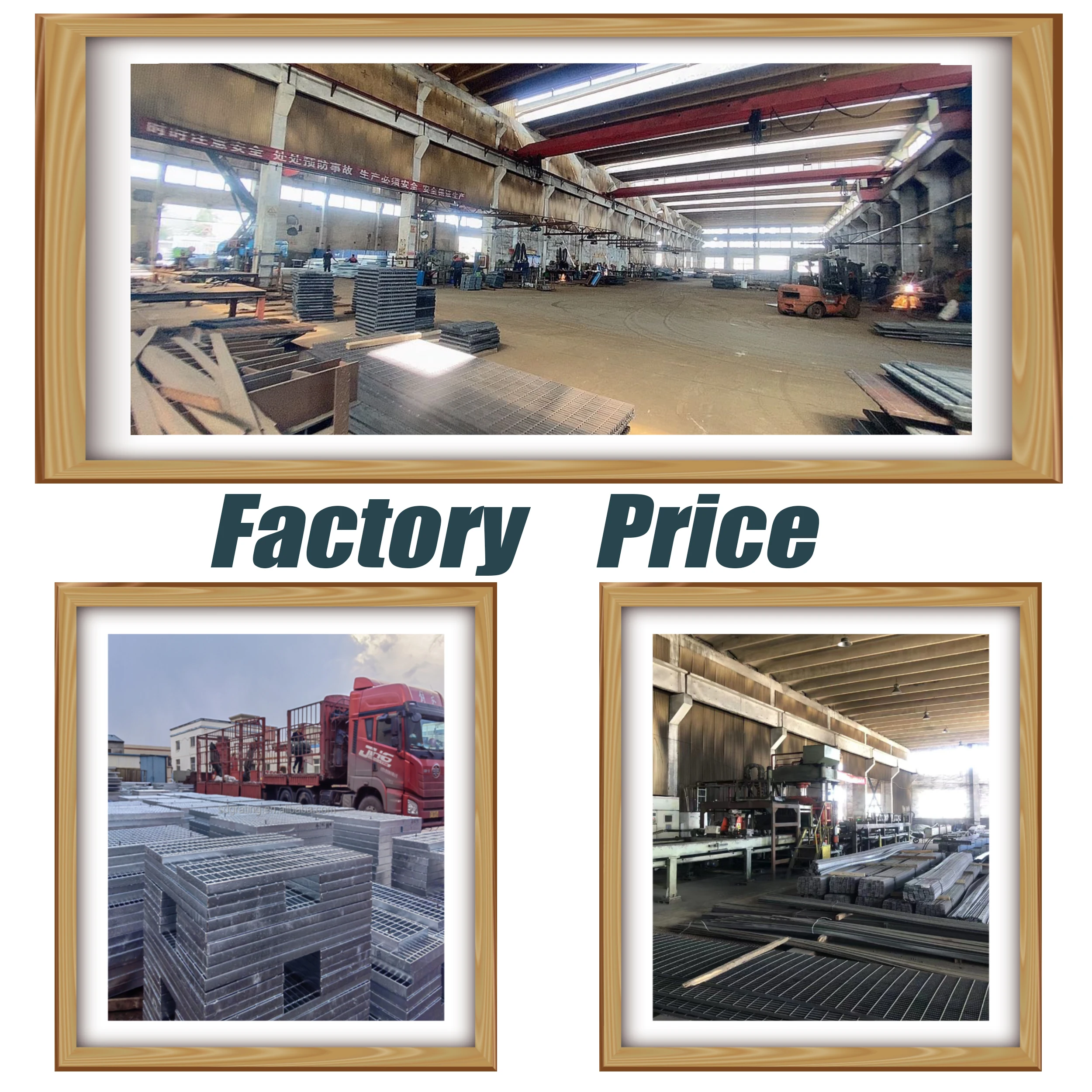 Anti slip Galvanized steel stair step stair treads metal staircase For ...