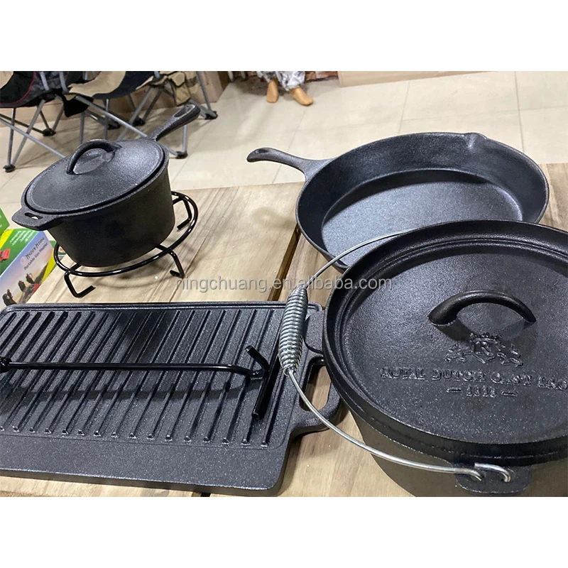 Heavy duty cooking ware set cast iron camping set dutch oven set - Buy ...