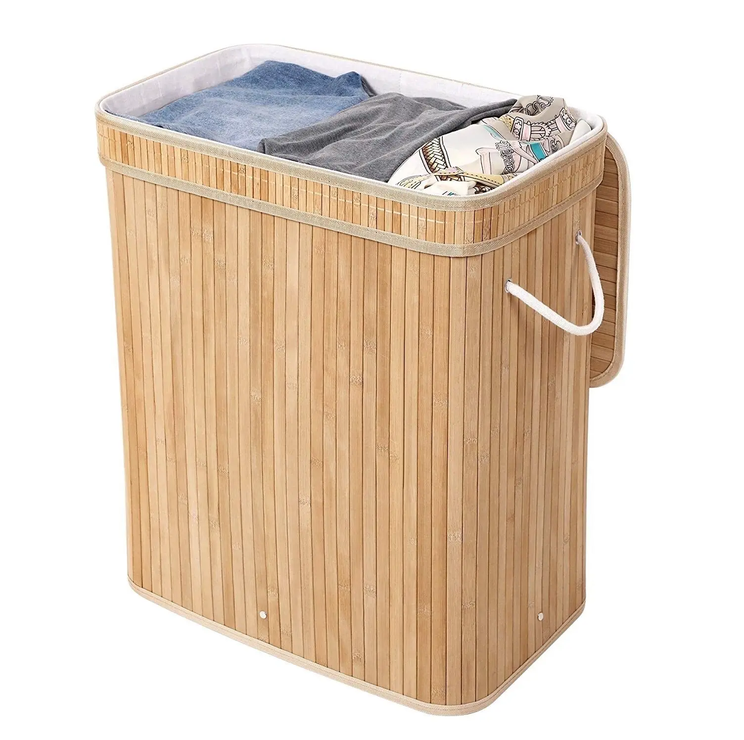 Laundry Hamper Foldable Large Strong Bamboo New Cloth Washing Laundry ...