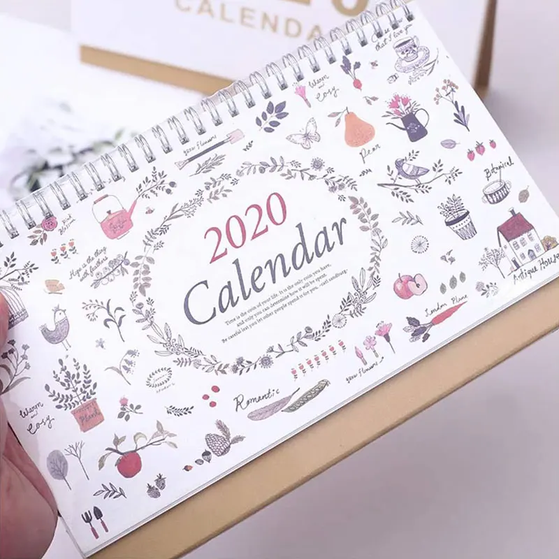 Custom Eco Friendly Kraft Office Desk Spiral Table Daily Desktop ...