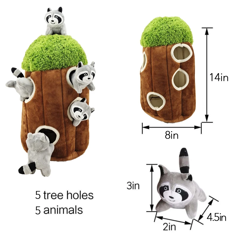 Hot Selling Hide and Seek Dog Toy Tree Hole Squirrels Owl Pet Toys ...
