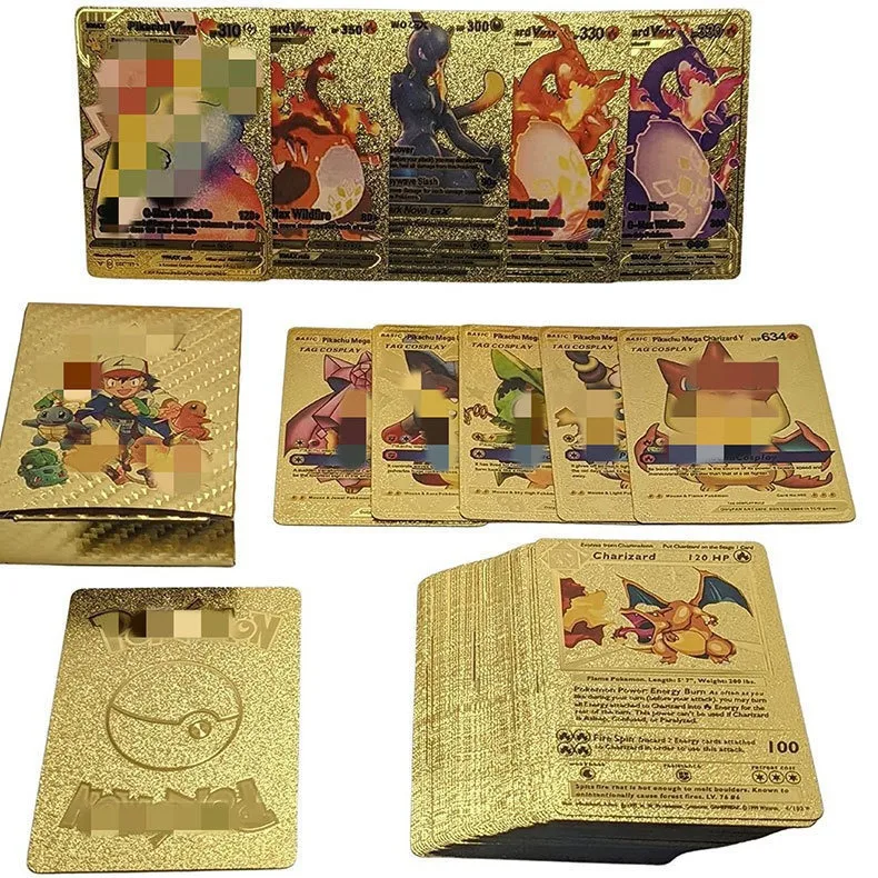 high quality Charizard,Blastoise,Venusaur Gold Metal Poke mon Cards 1st ...
