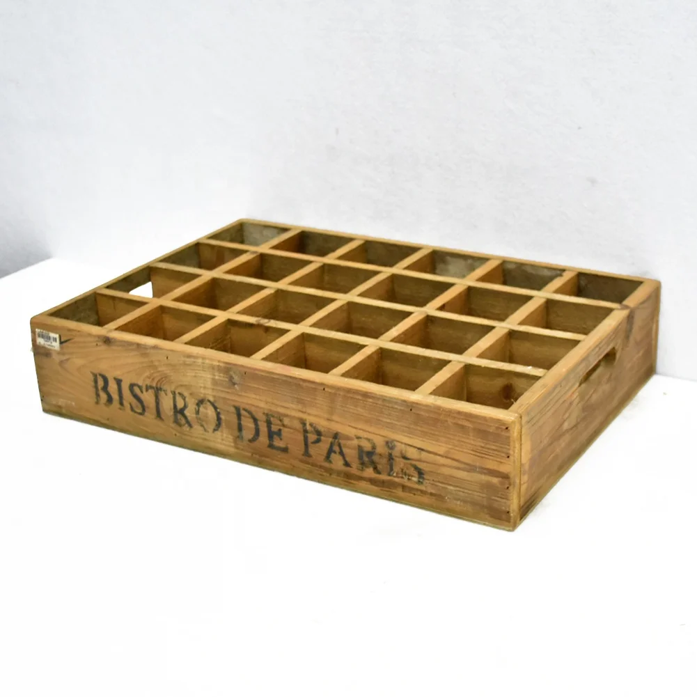 Wood Planter Box Vintage Large 24 grids Wooden Planter Storage Box Pots ...