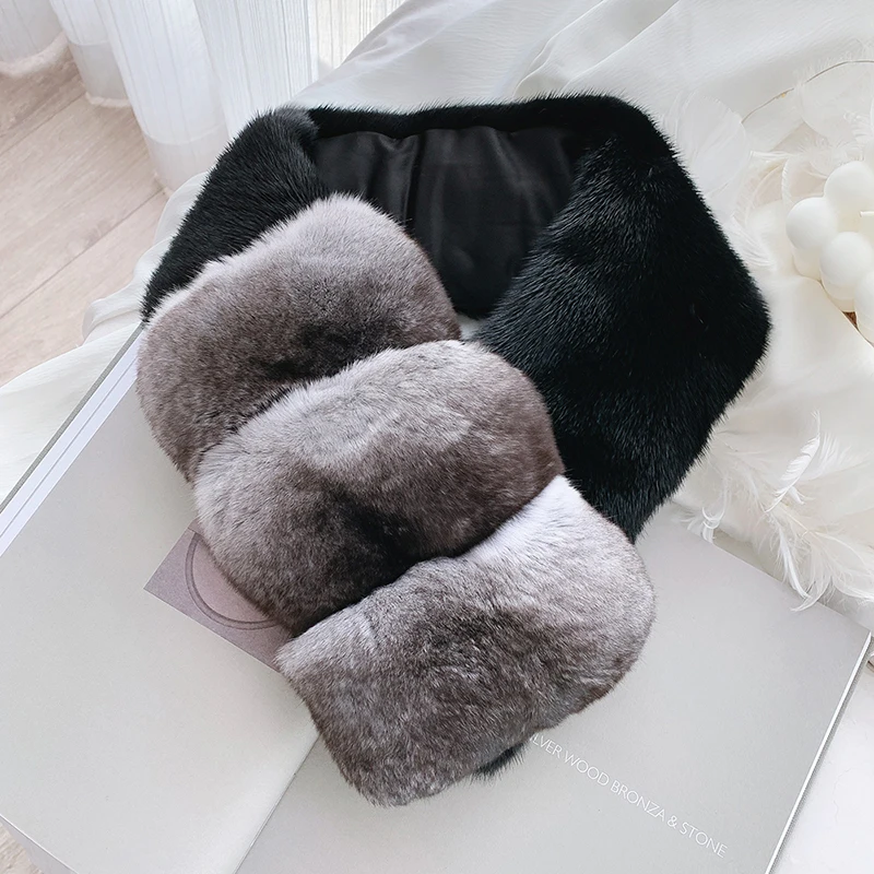 Luxury Genuine Chinchilla Fur Scarf Warm Ladies Mink Fur Neck Scarves ...