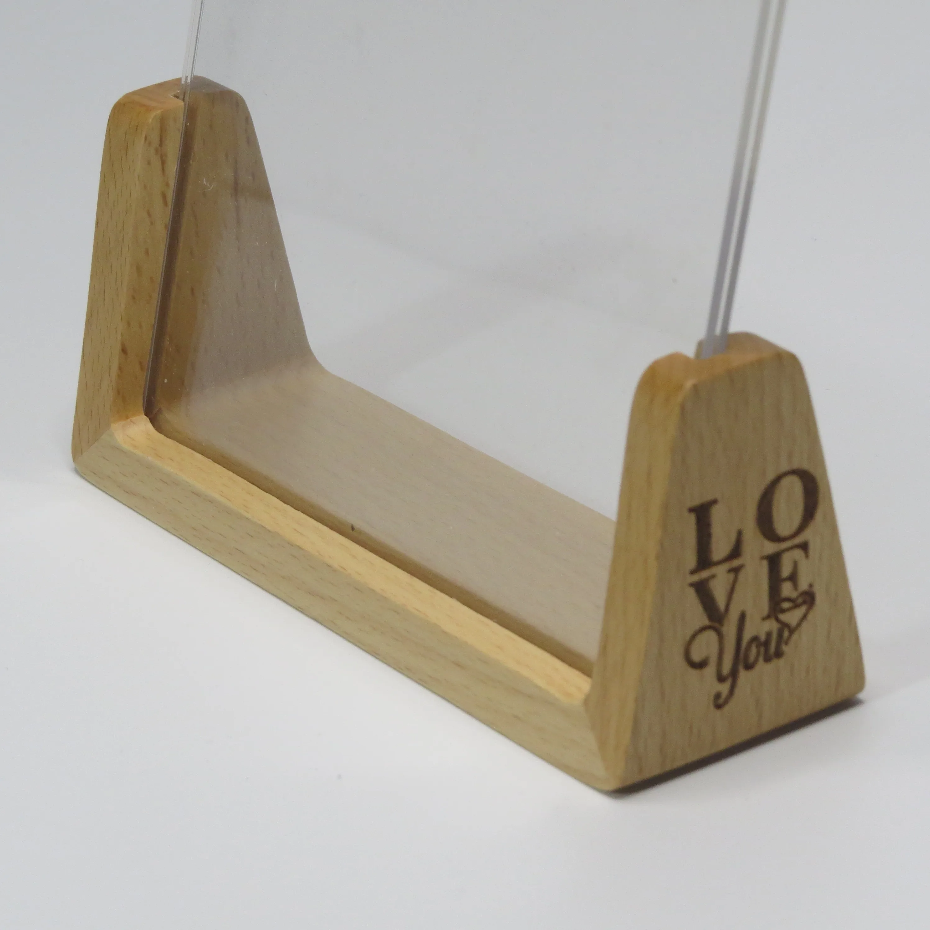 sublimation wooden acrylic photo frame with wooden base stand - Buy in bulk