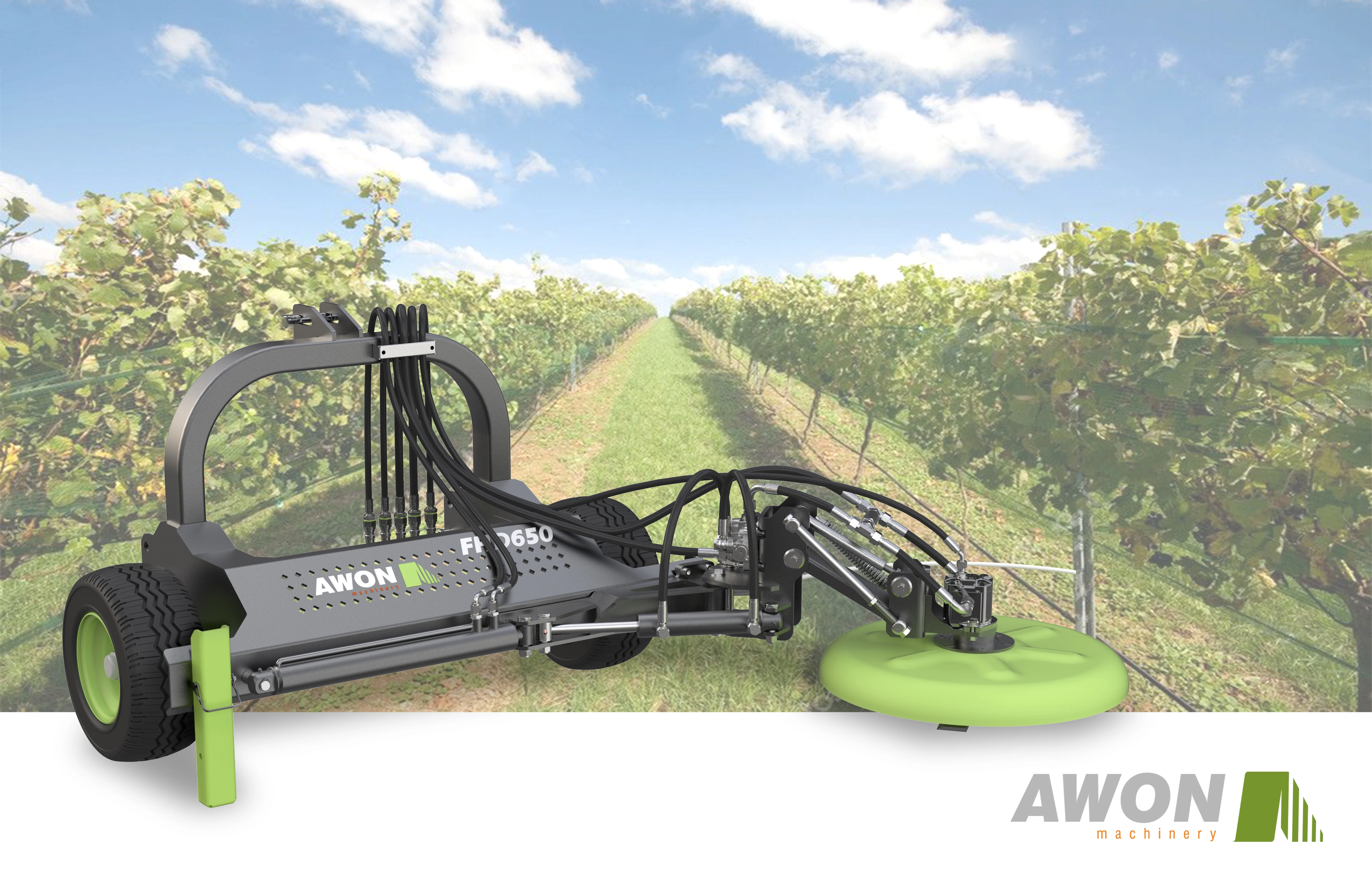 AWON FSD550 FHD550 UFO Mower Vineyard Orchard Mulcher Side Disc Walking ...