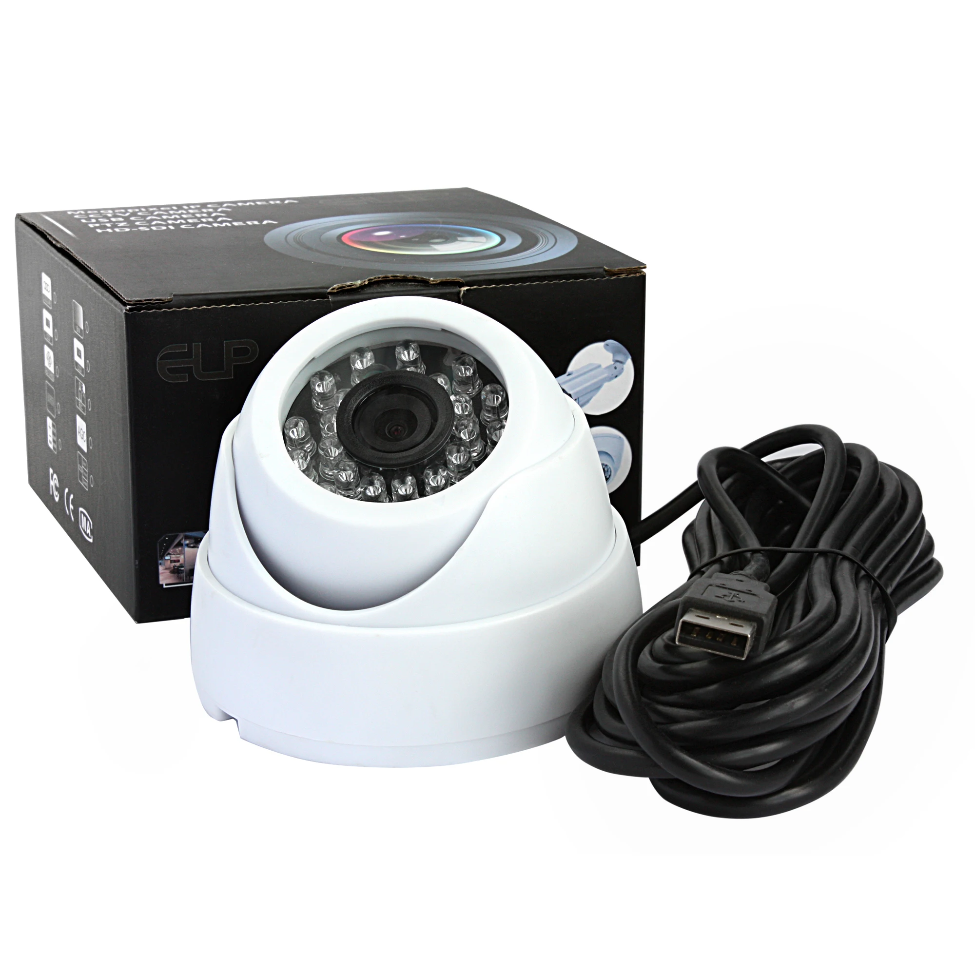 ELP 1MP HD 720P Waterproof USB Dome Camera Infrared with IR CUT and IR ...