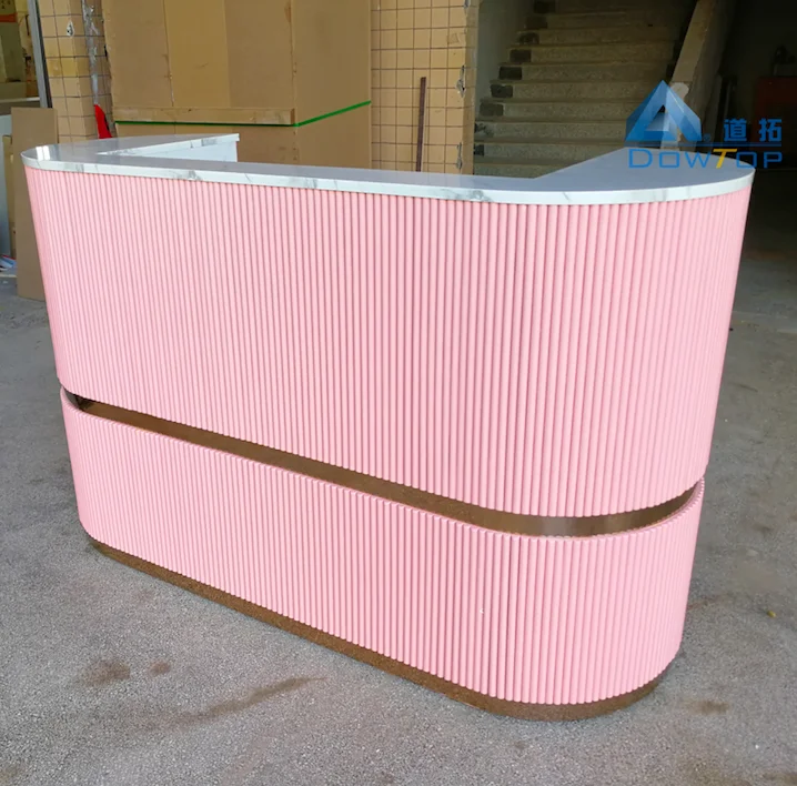 custom modern salon furniture salon pink reception desk counter small ...