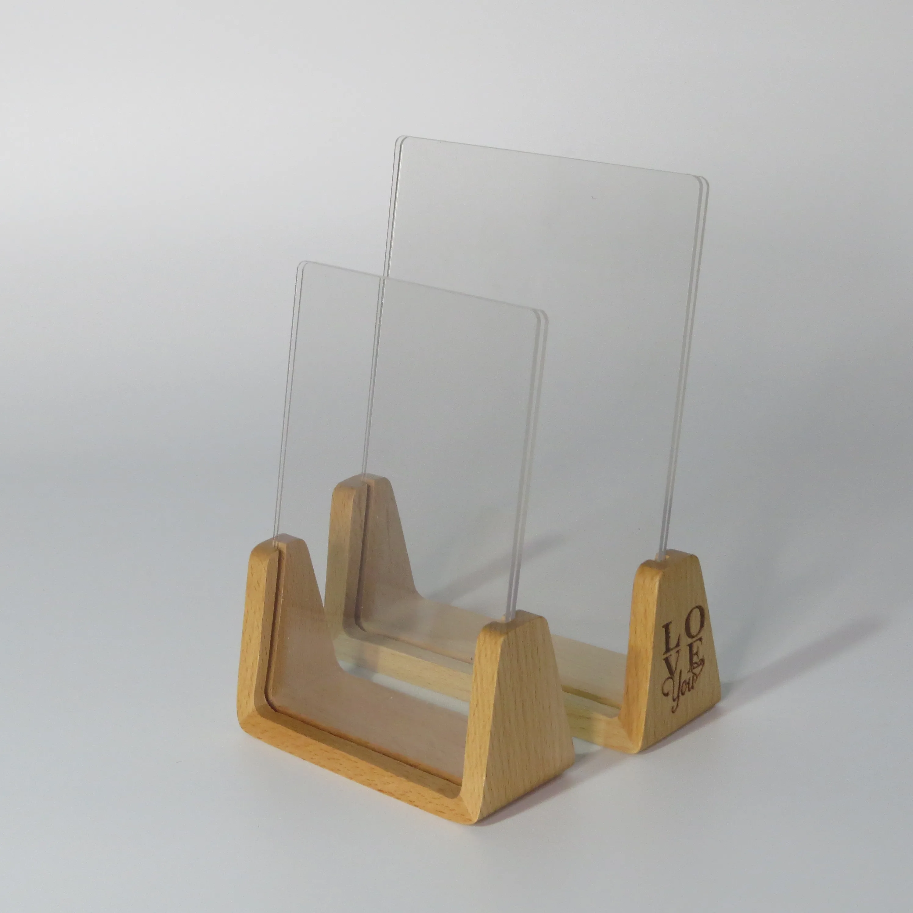 sublimation wooden acrylic photo frame with wooden base stand - Buy in bulk