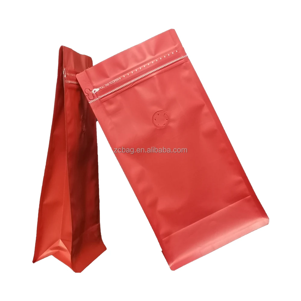 16oz Coffee Valve Kraft Aluminum Coffee Laminate Matt Foil Resealable ...