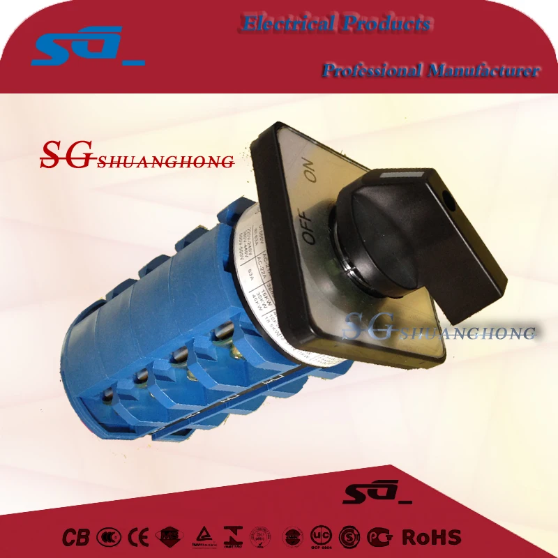 LW26 Rotary change over Switch Cam selector switch universally application rotary paddle level ...