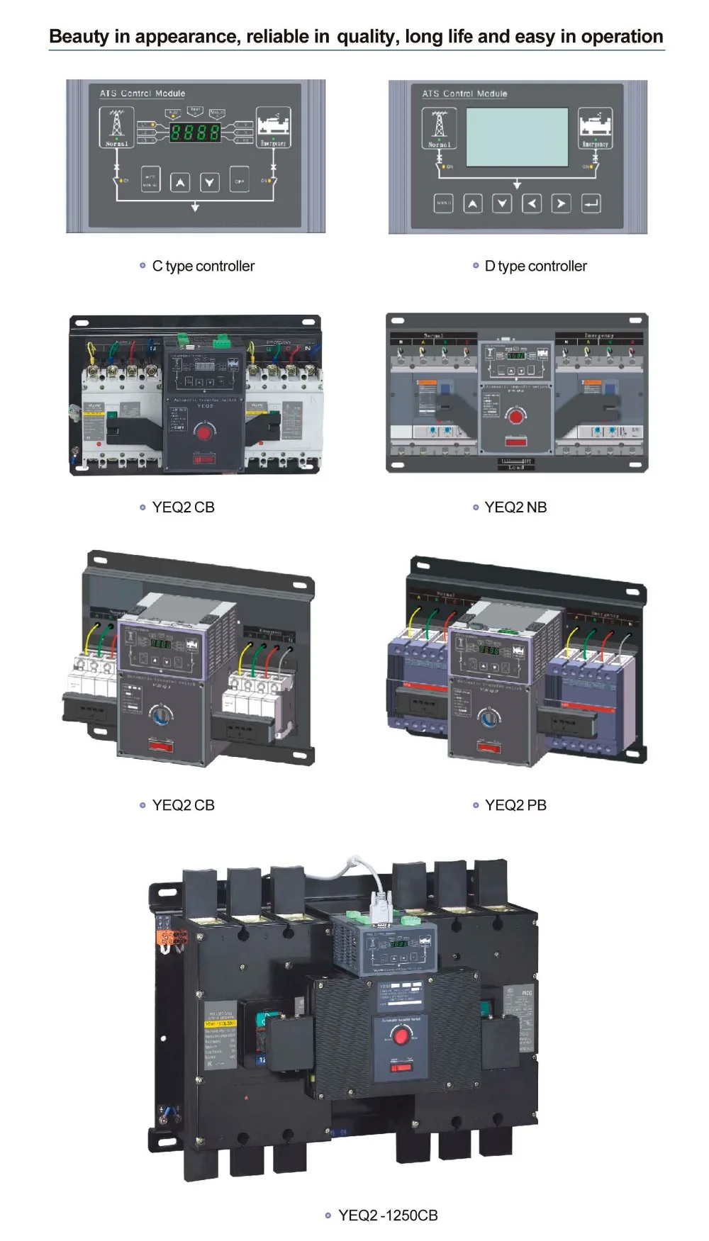 yeq2 single-phase three-phase automatic transfer switch ats 63A 220V ...