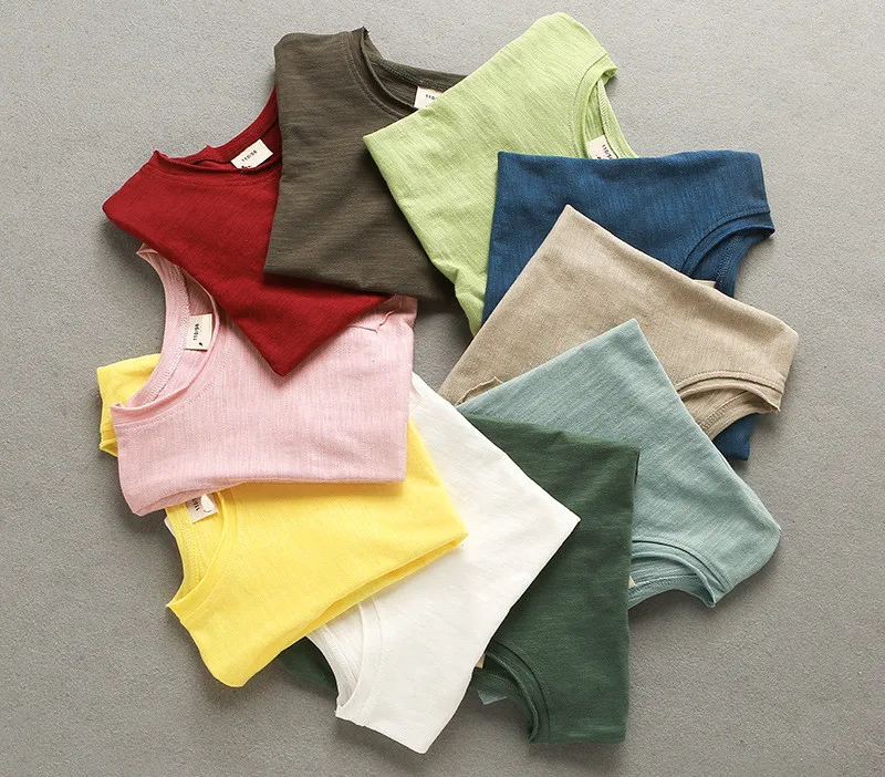 100% cotton solid color shirts for baby girls boutique short sleeve ...