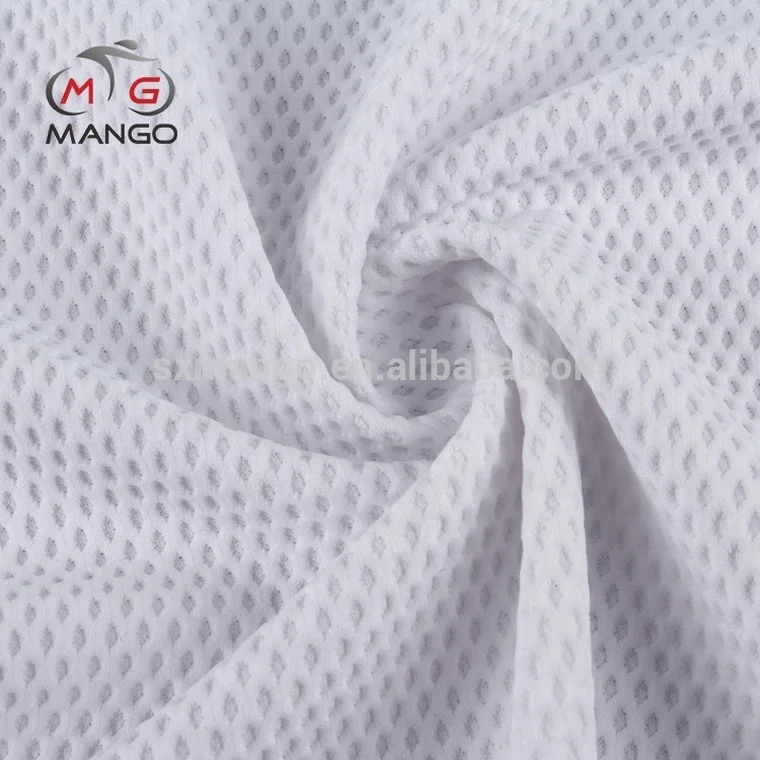 shaoxing textile polyester mesh cycling elastic double layer honeycomb ...