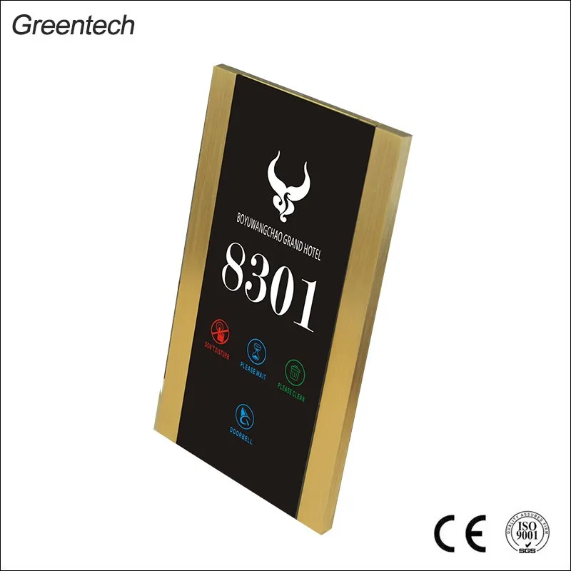 Modern Design Hotel Room Digital Name Plate Steel and Aluminium Door ...