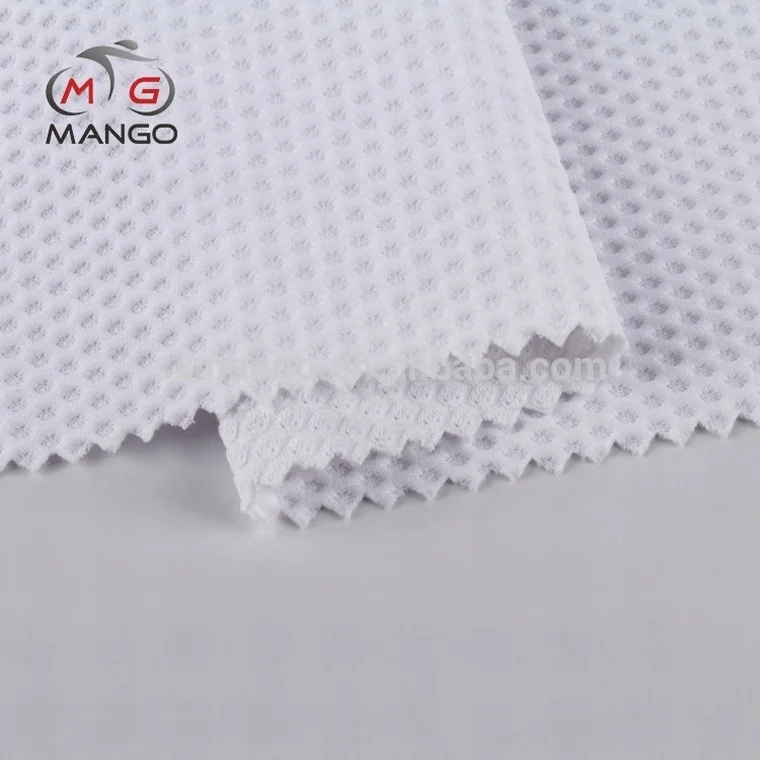 shaoxing textile polyester mesh cycling elastic double layer honeycomb ...