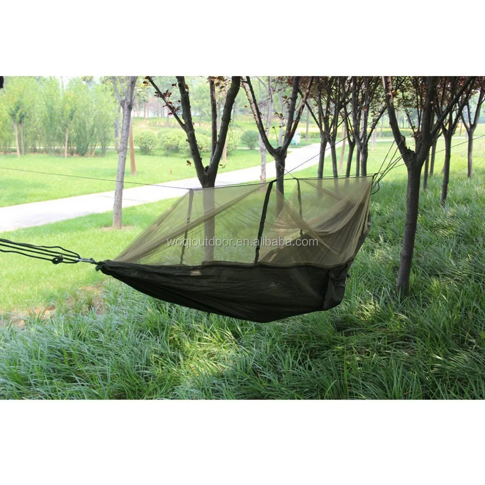 WOQI Wholesale Outdoor Nylon Portable Camping Hammock with Mosquito Net ...
