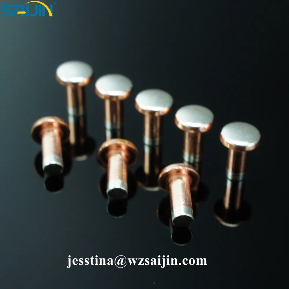 Silver electrical contact rivets for bimetal thermostat - Buy in bulk