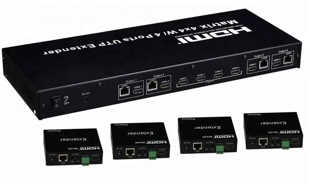 4x4 HDMI matrix with ISP and RS232 port HDMI Matrix 4x4 with UTP ...
