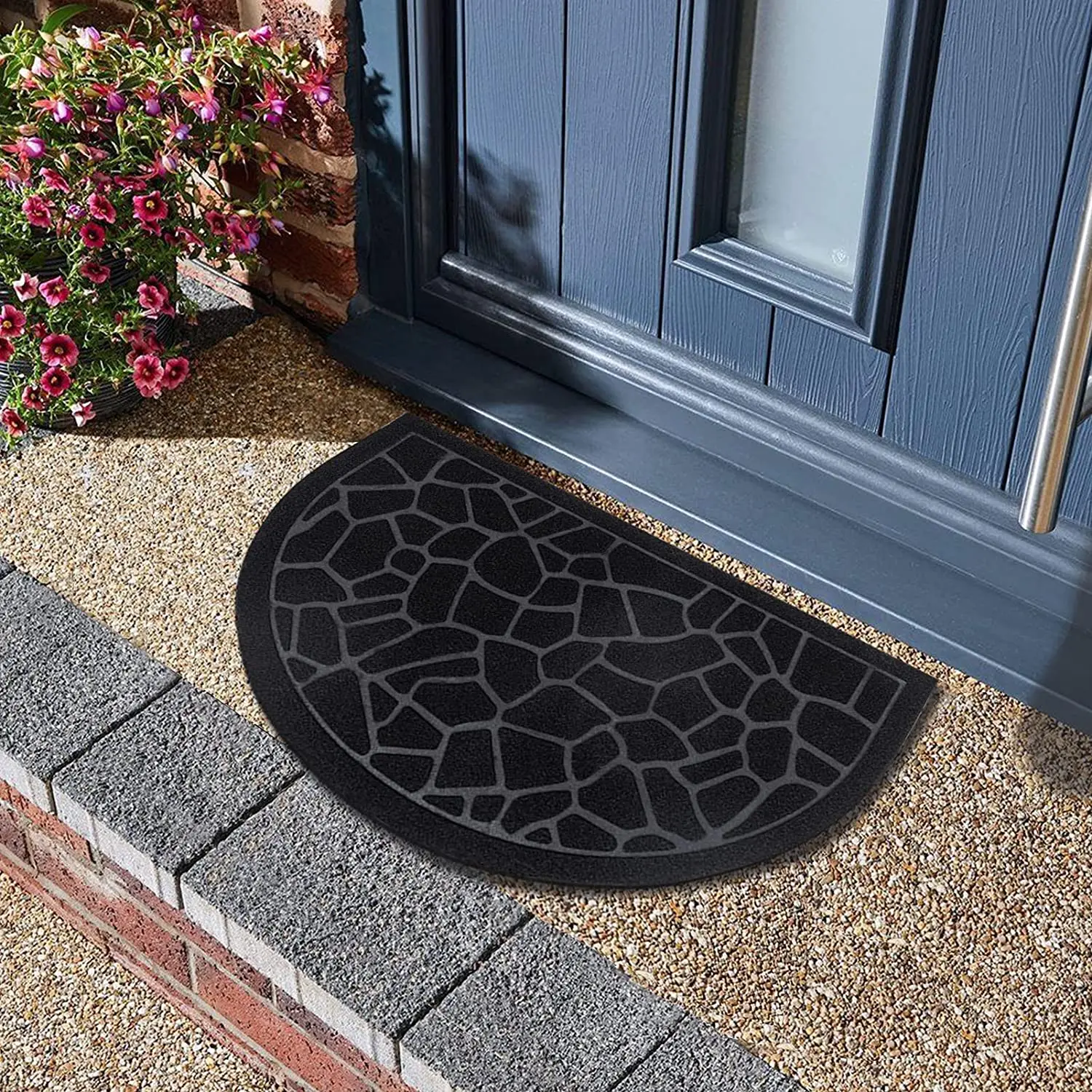 DONGWO Half Round Black Anti slip Welcome Doormat Cheap Doormat Carpet ...