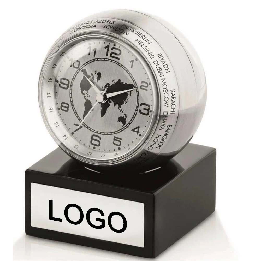 High Quality World Time Clock With Crystal Base Office Home Metal ...
