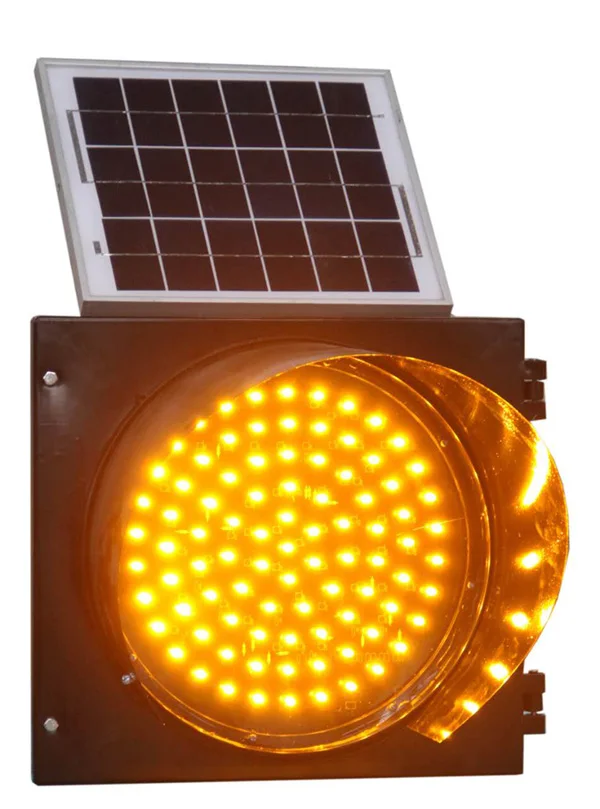 8W 10W LED flash blinking lamp Solar battery powered flashing yellow ...