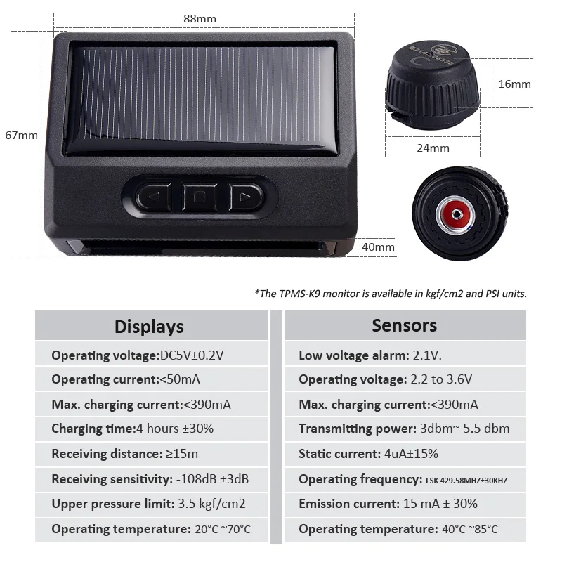 SPY 6 8 12 1618 22 truck tpms 130psi tire pressure monitoring sensor ...