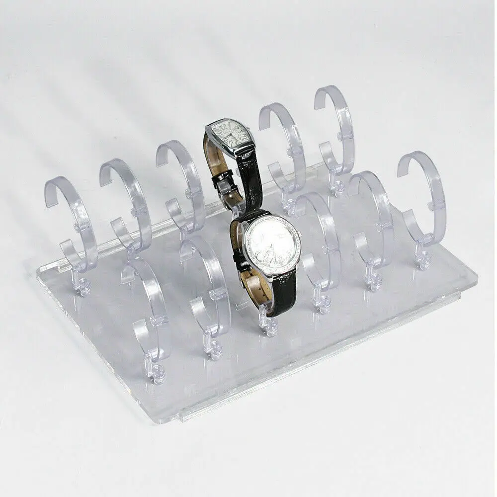 Rotating Lockable Clear Acrylic Jewellery Watch Display Case For 36 ...