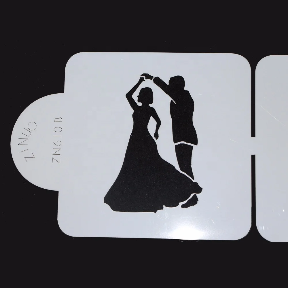 Fondant Cake Stencil Dancing Lovers For Wedding Decoration Coffee Mold ...