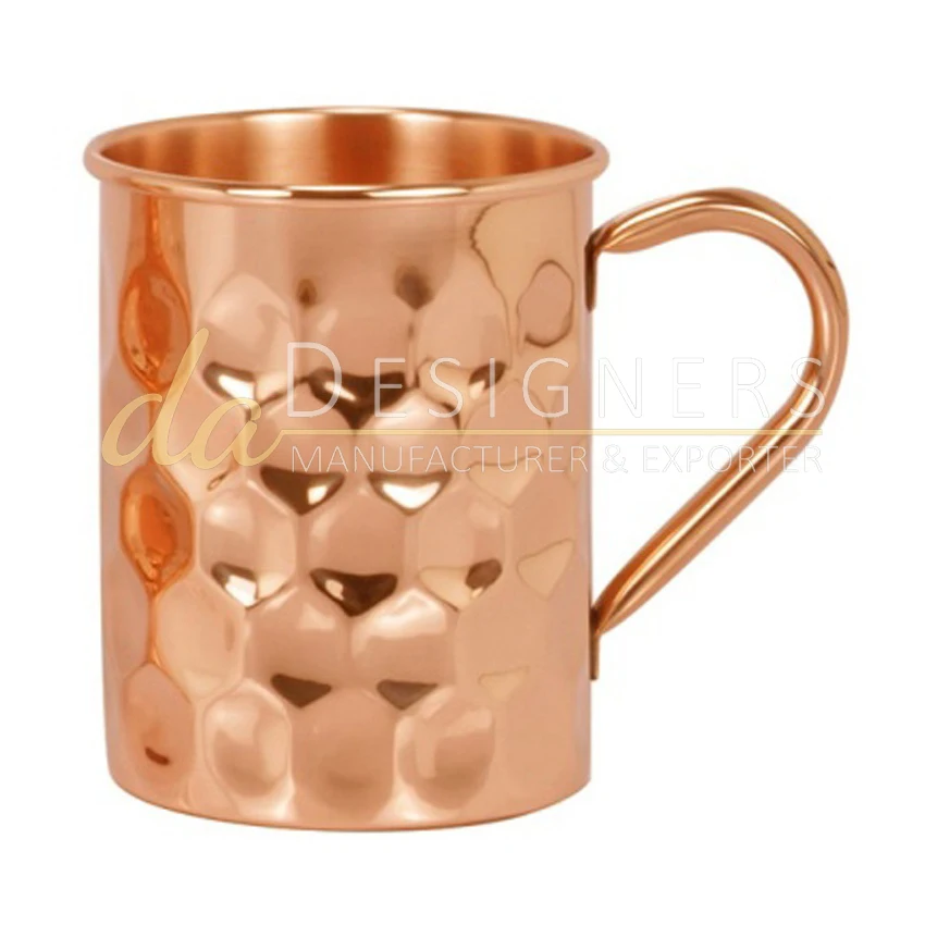 Diamond Hammered Copper Mule Mug With Polished Brass Handle For Better ...