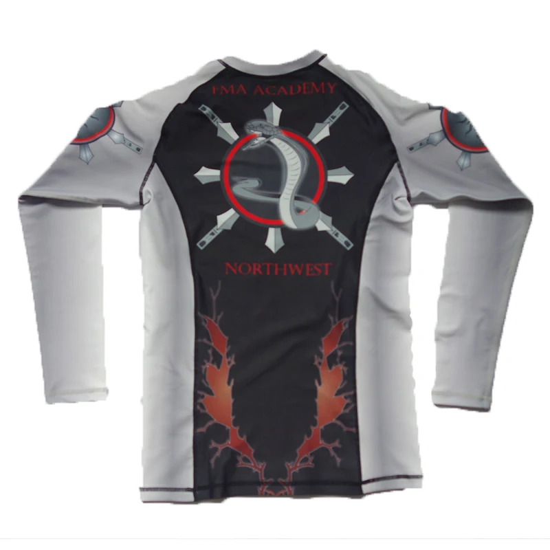 Custom free design long sleeve sport shirt polyester plain bjj fabric ...