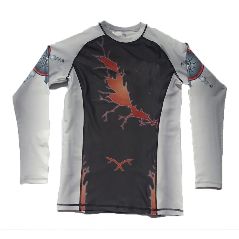 Custom free design long sleeve sport shirt polyester plain bjj fabric ...